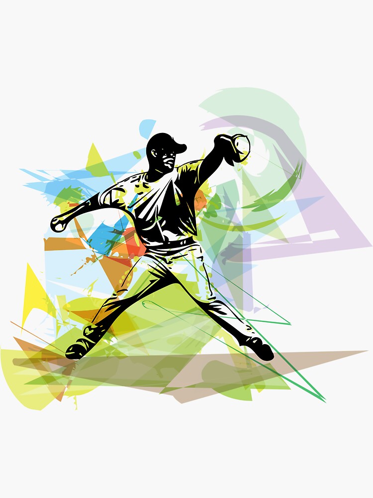 "Baseball Pitcher Logo" Sticker for Sale by Style99Shop | Redbubble