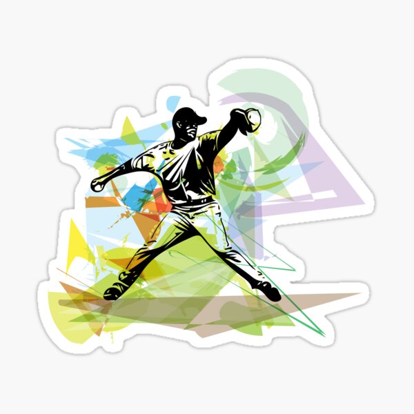 "Baseball Pitcher Logo" Sticker for Sale by Style99Shop | Redbubble