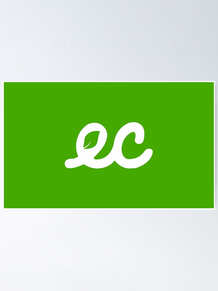 "Green & White EC logo" Poster for Sale by EarthBrands | Redbubble