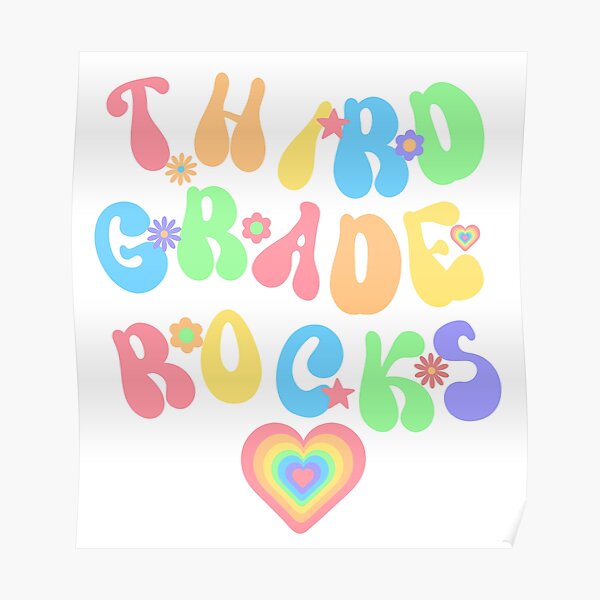 "THIRD GRADE ROCKS, BACK TO SCHOOL, FIRST DAY OF SCHOOL" Poster for ...