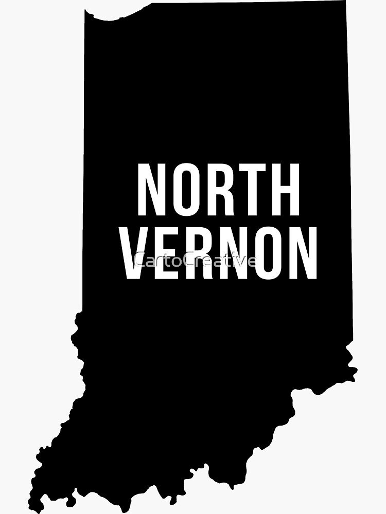 "North Vernon, Indiana Silhouette" Sticker for Sale by CartoCreative ...