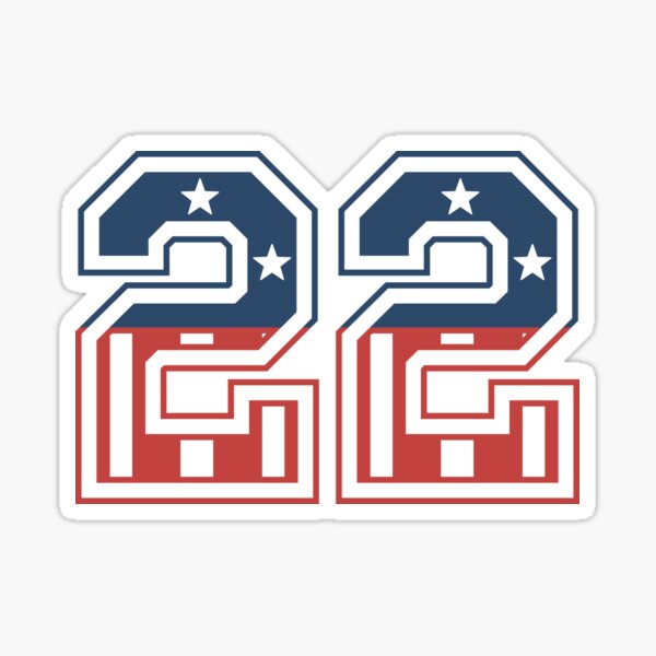 "Number 22 USA" Sticker for Sale by PaulSDesign | Redbubble