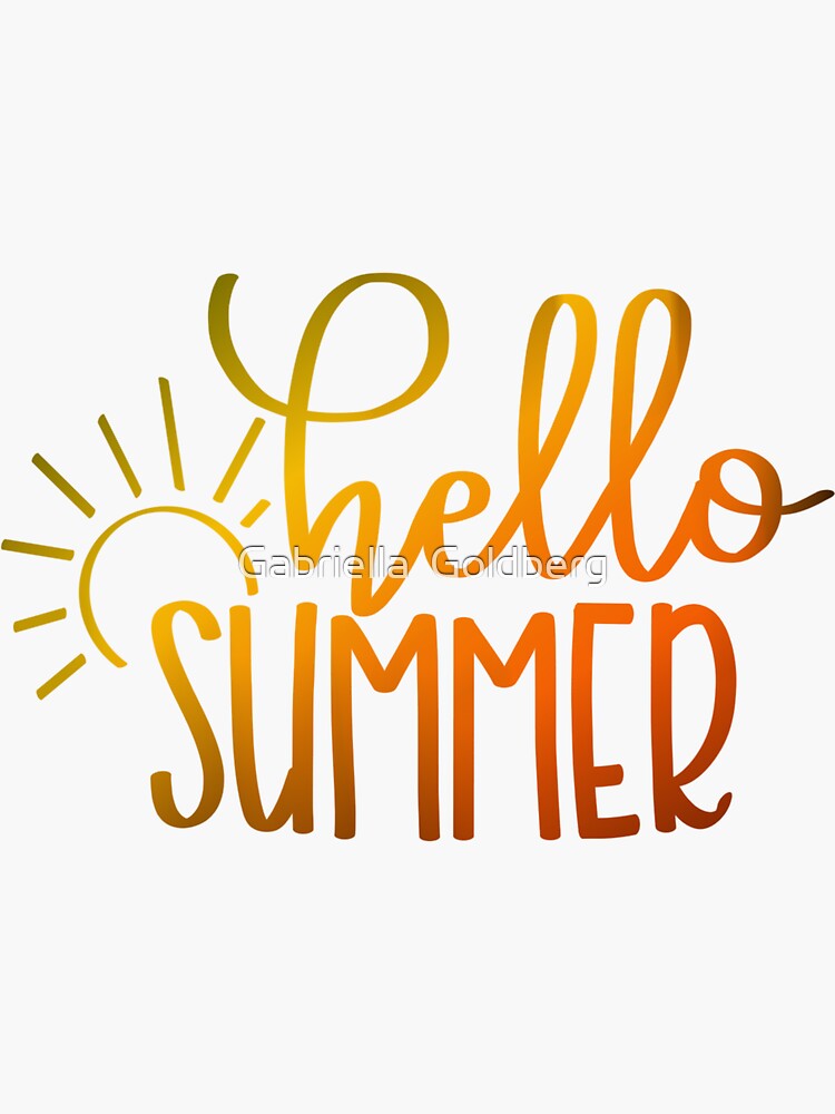 "Hello summer" Sticker for Sale by gabbygoldberg | Redbubble