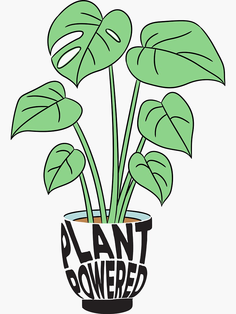 "Plant Powered Potted Planters" Sticker for Sale by larfly | Redbubble