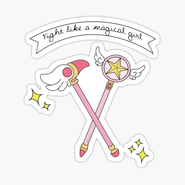 "Fight Like A Magical Girl" Sticker for Sale by Anime-Lov3rs | Redbubble