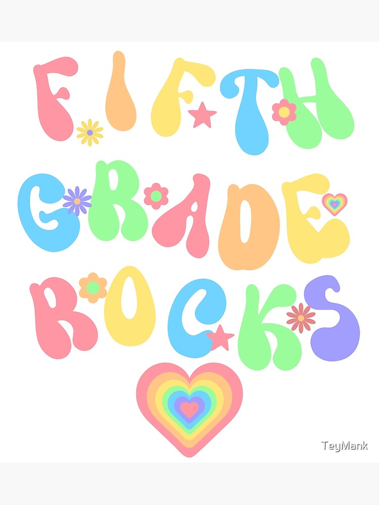 "FIFTH GRADE ROCKS, BACK TO SCHOOL, FIRST DAY OF SCHOOL" Poster for ...