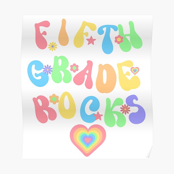 "FIFTH GRADE ROCKS, BACK TO SCHOOL, FIRST DAY OF SCHOOL" Poster for ...