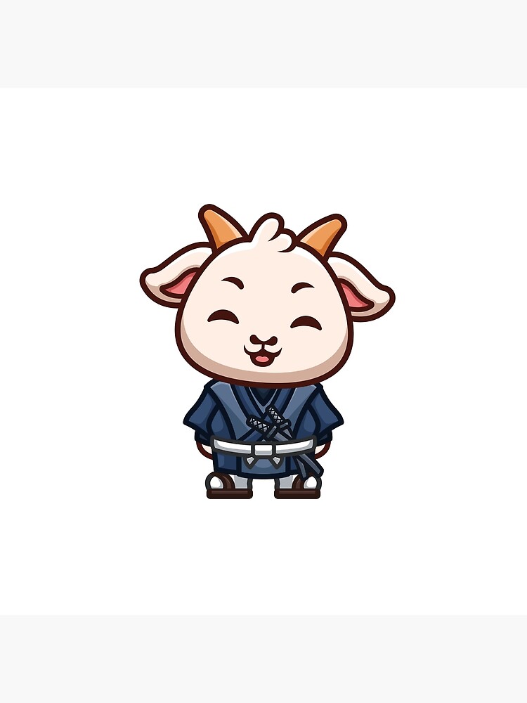 "Goat Samurai Cute Cartoon" Poster for Sale by GumregaStudio | Redbubble