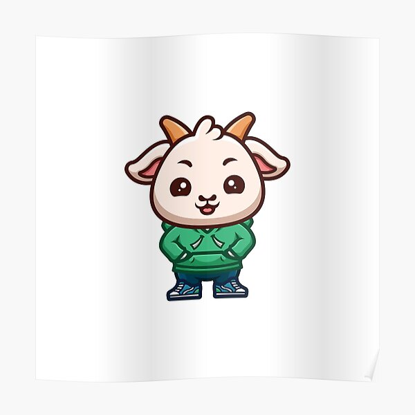 "Goat Urban Cute Cartoon" Poster for Sale by GumregaStudio | Redbubble