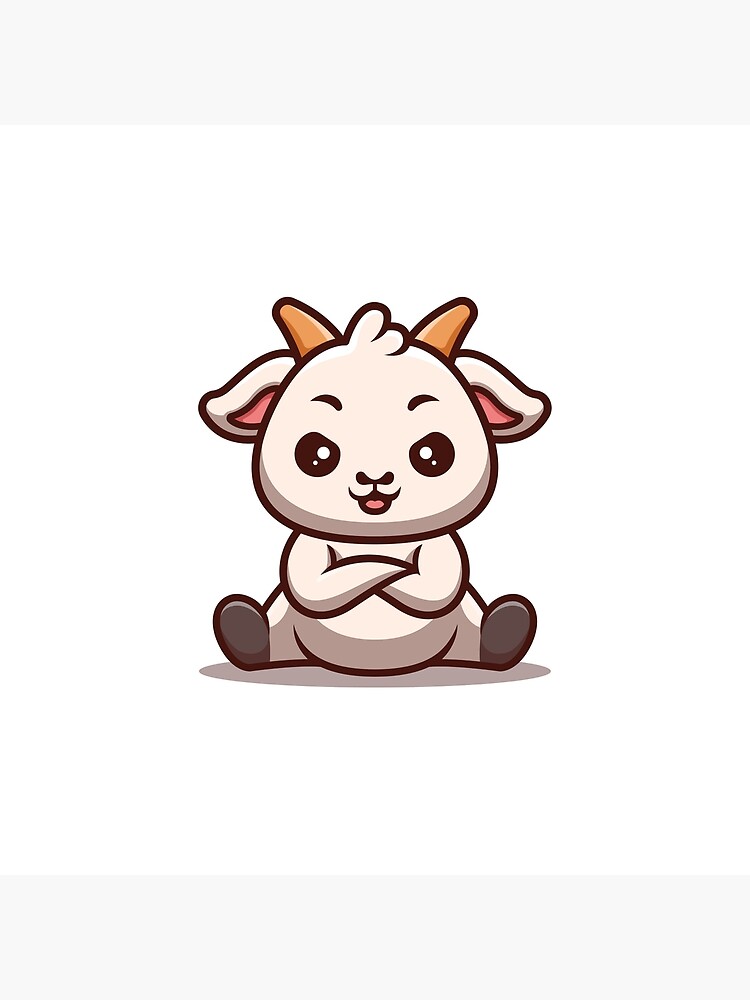 "Goat Sitting Angry Cute Cartoon" Poster for Sale by GumregaStudio ...