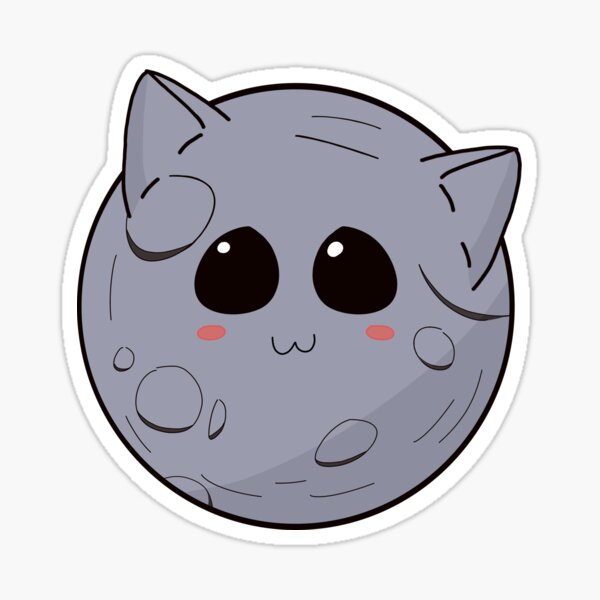 "Moon Kitty" Sticker for Sale by TheBlurieBunch | Redbubble