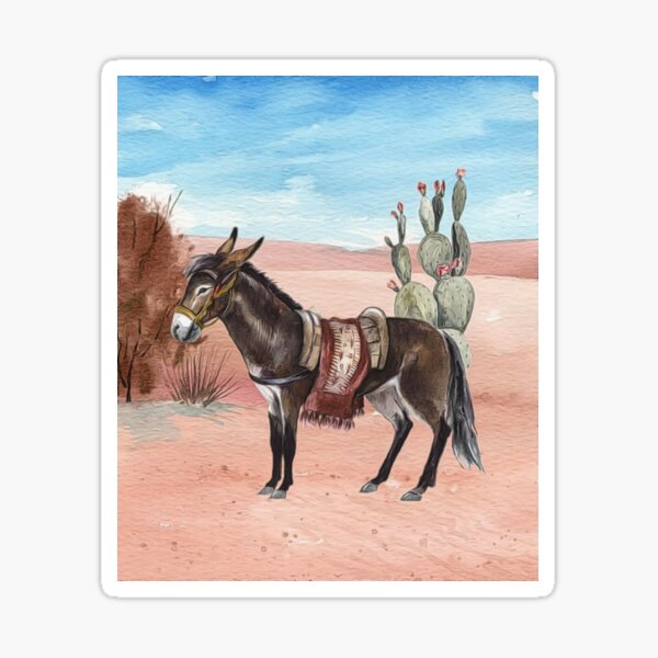"Southwest Donkey " Sticker for Sale by HappyLifeCreate | Redbubble