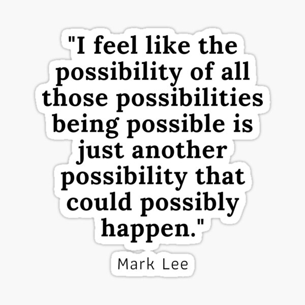 "NCT Mark Lee Iconic Just Another Possibility Quote" Sticker for Sale ...