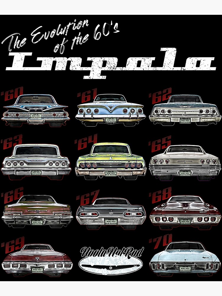 "Evolution of the 60s Impala,1960,Hot Rod,Muscle Car,mashup" Art Print ...