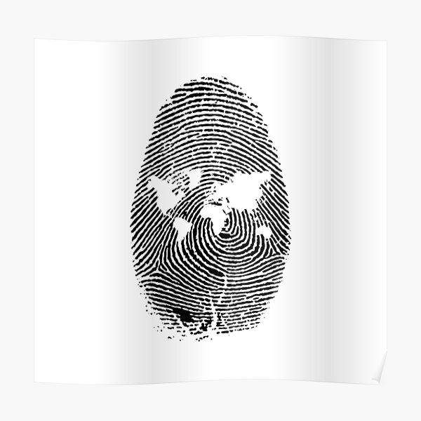 "Fingerprint world map" Poster for Sale by Medisigne | Redbubble