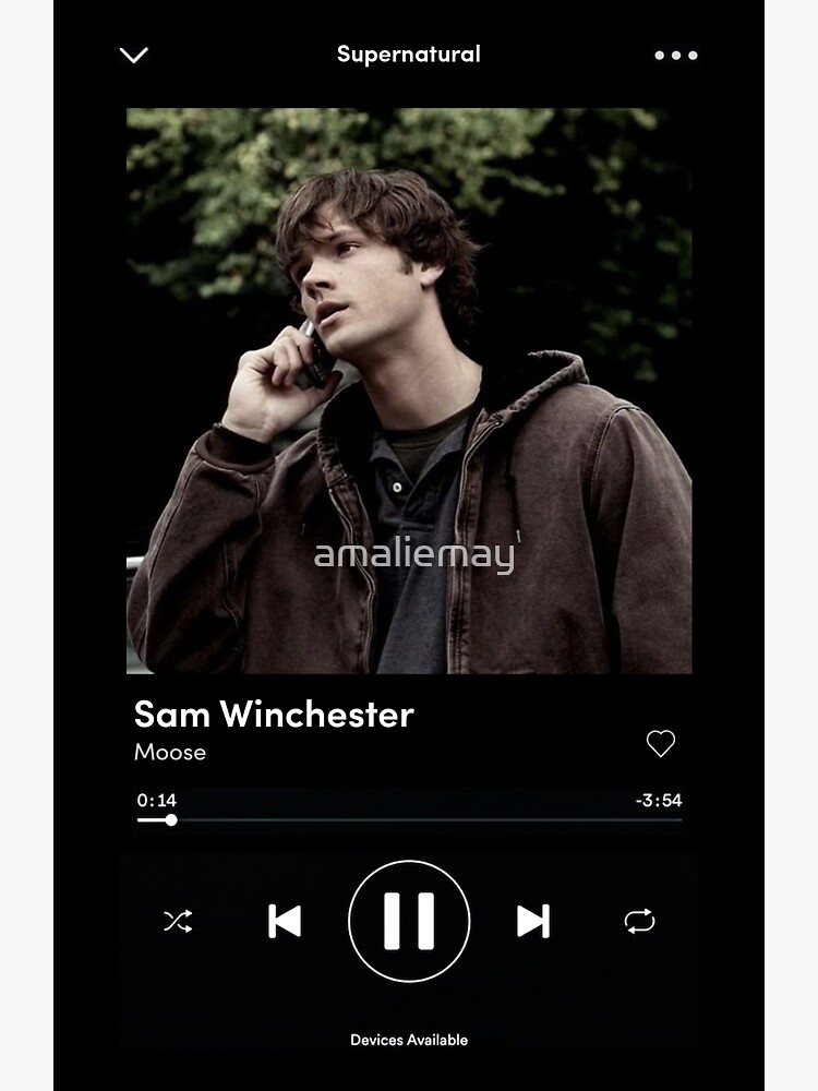 "Sam Winchester Spotify Cover" Sticker for Sale by amaliemay | Redbubble