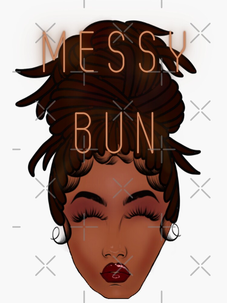Messy Bun Sticker For Sale By Discovibes Redbubble