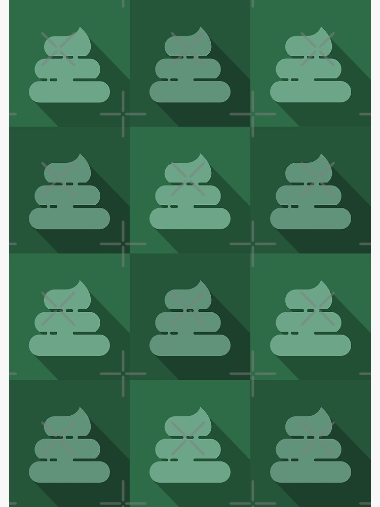 "Poop Icon Poo Emoji Bathroom Symbol Funny Pop Art Sign Green 4" Poster ...