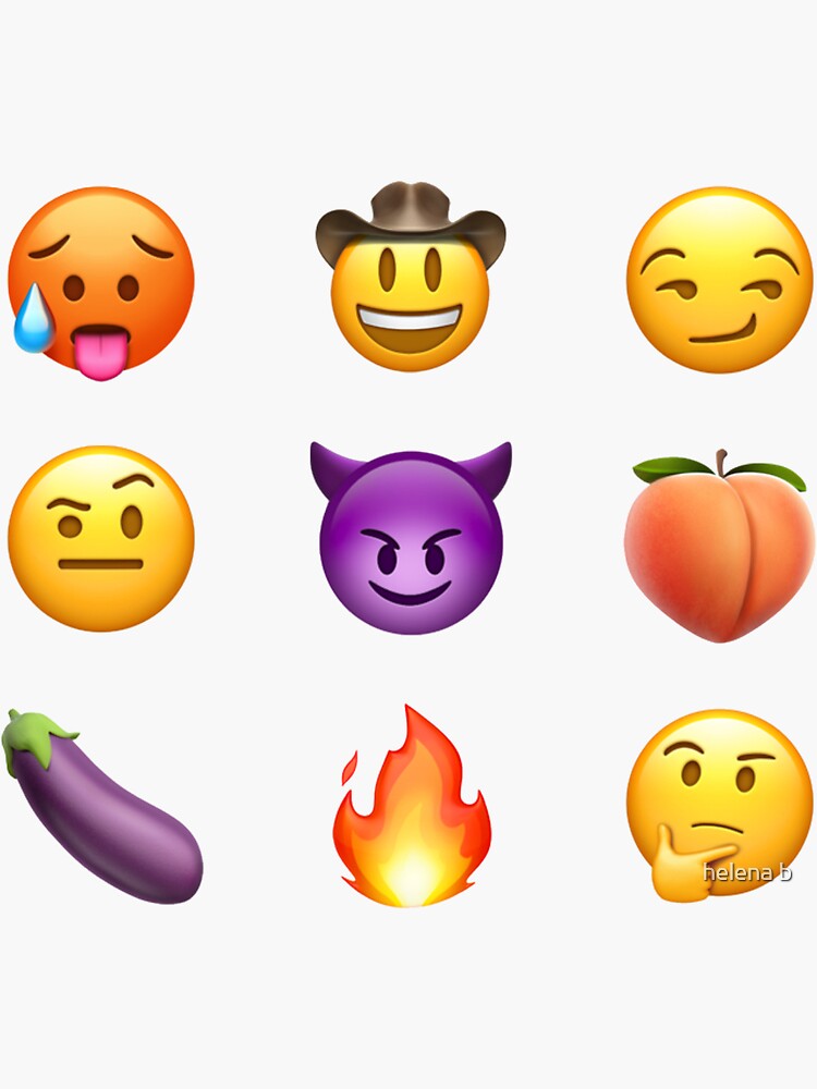 "Spicy Emoji Sticker Pack" Sticker for Sale by helenabaird | Redbubble