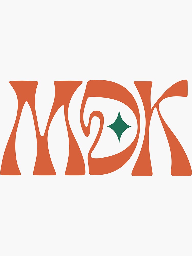 "MDK logo" Sticker for Sale by miadwyerkim | Redbubble