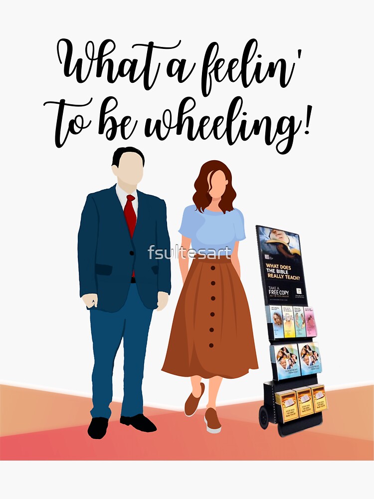 "JW Cart Witnessing sticker - couple" Sticker for Sale by fsultesart ...