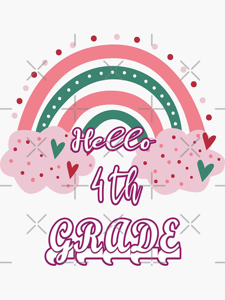 Sticker « Retour à l'école 4e année, idée arc-en-ciel de 4e année ...