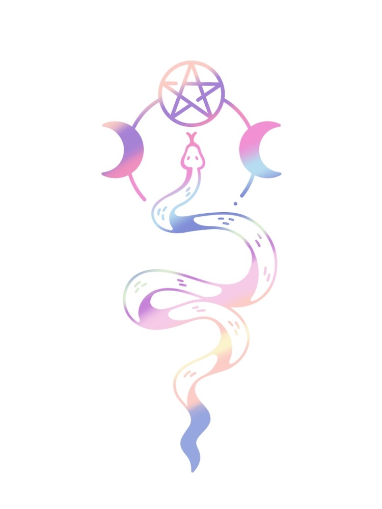 "Rainbow pastel snake and moons" Poster for Sale by Archetypealist ...