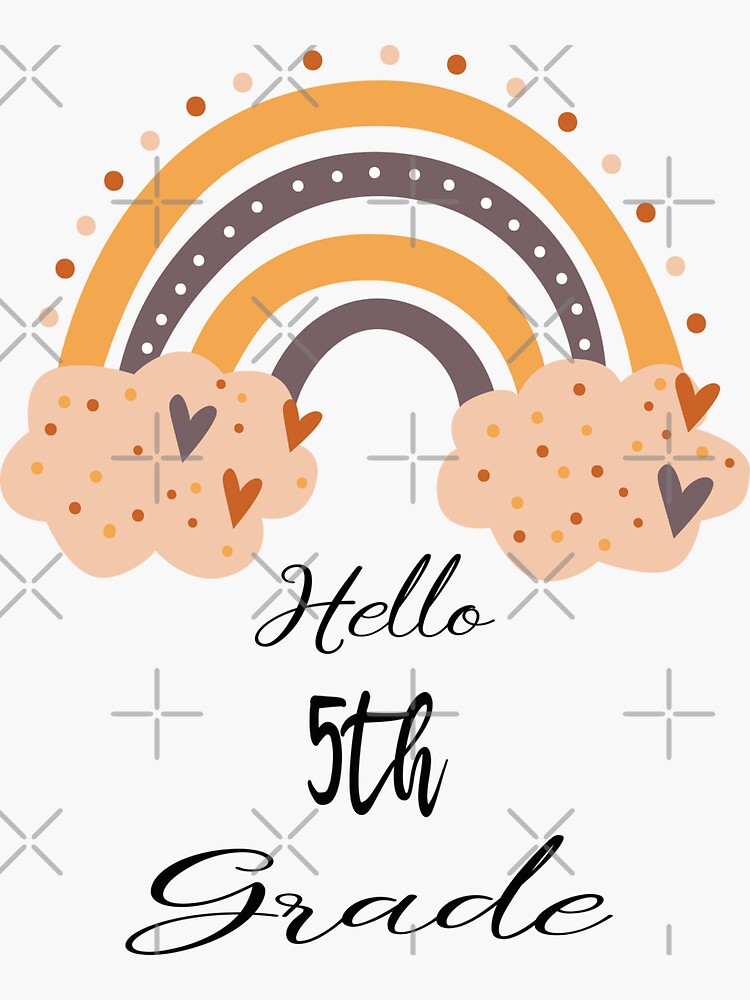 Sticker « Meilleur retour à l'école 5e année, 5e année idée arc-en-ciel ...