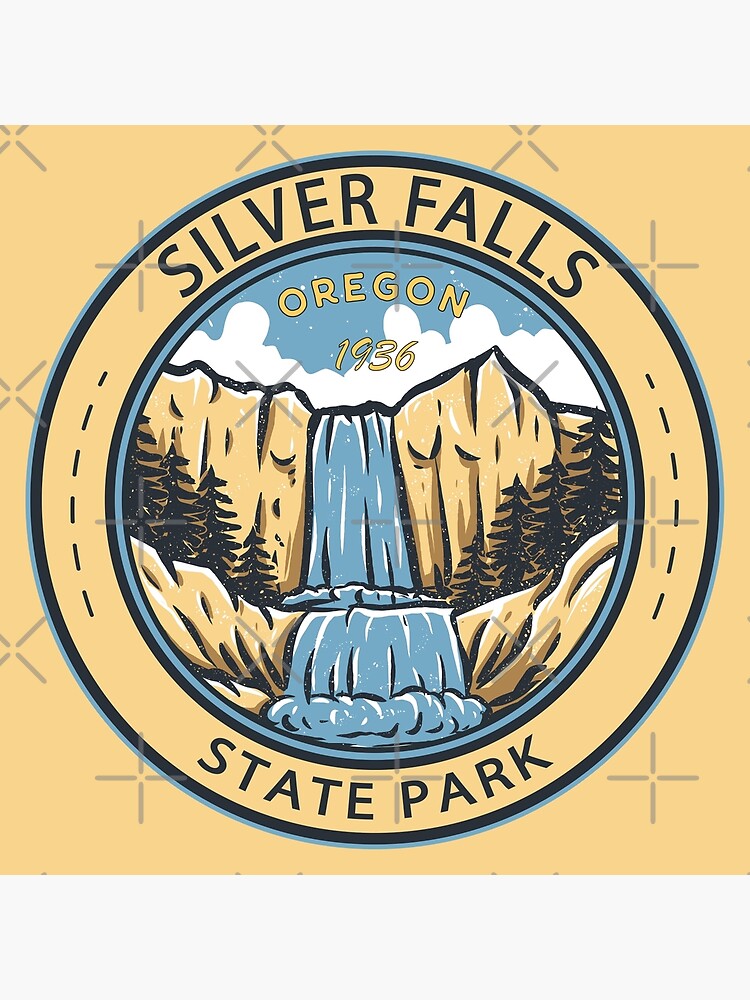 "Silver Falls State Park Oregon Badge" Poster for Sale by ...