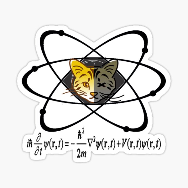"schrodingers cat dead and alive" Sticker by yamami-MD | Redbubble