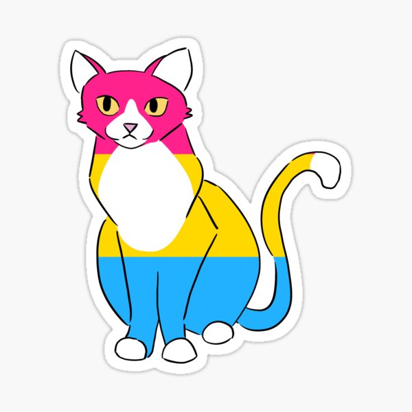 "Pansexual Cat" Sticker for Sale by HelloThereNerds | Redbubble
