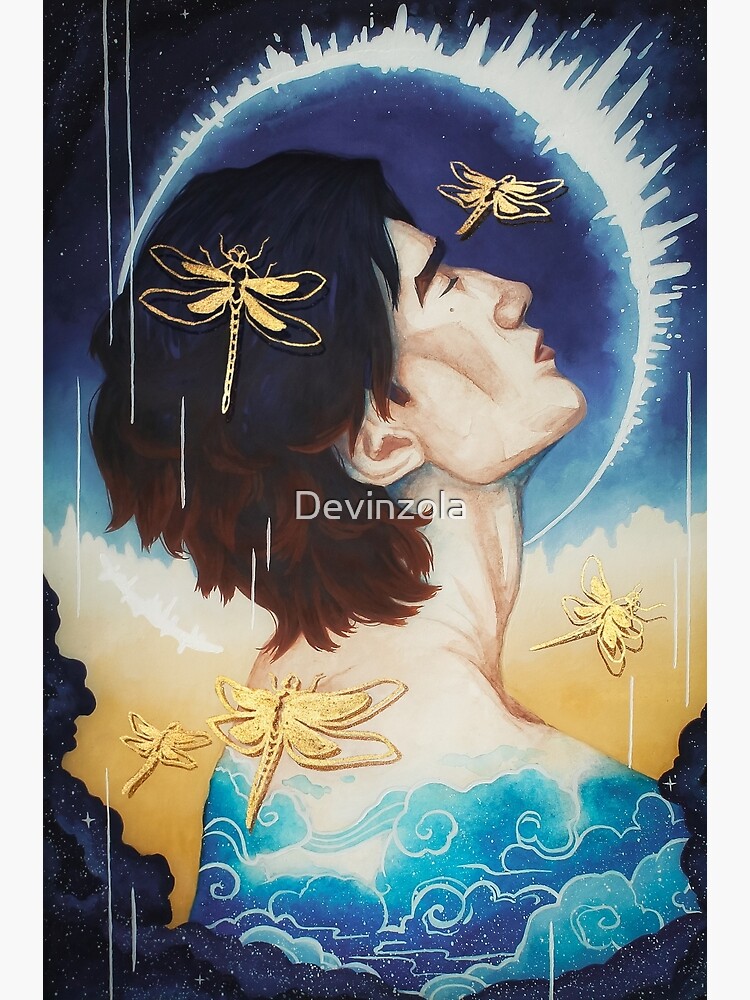 "Portrait of a man with dragonflies surrealism" Poster for Sale by ...