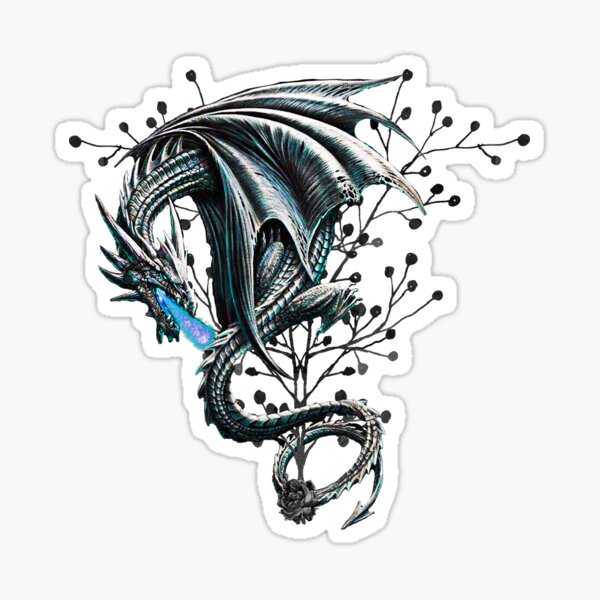 "Gothic Dragon" Sticker for Sale by SilvinaNoemi | Redbubble