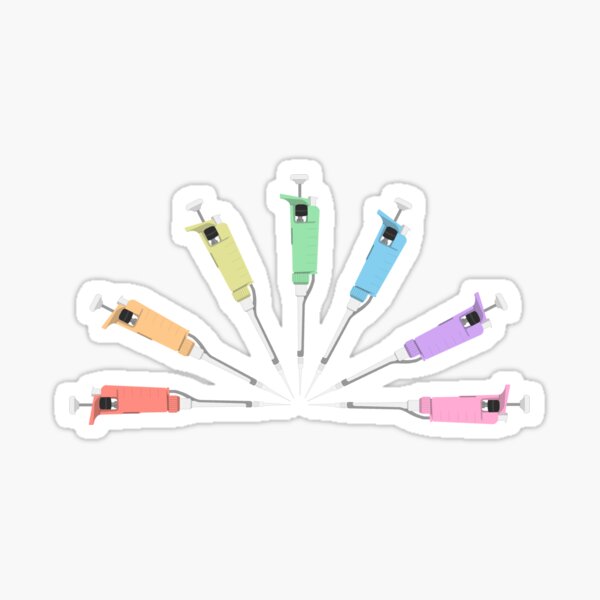 "Rainbow of Pastel Pipettes" Sticker for Sale by emmacatwheels | Redbubble
