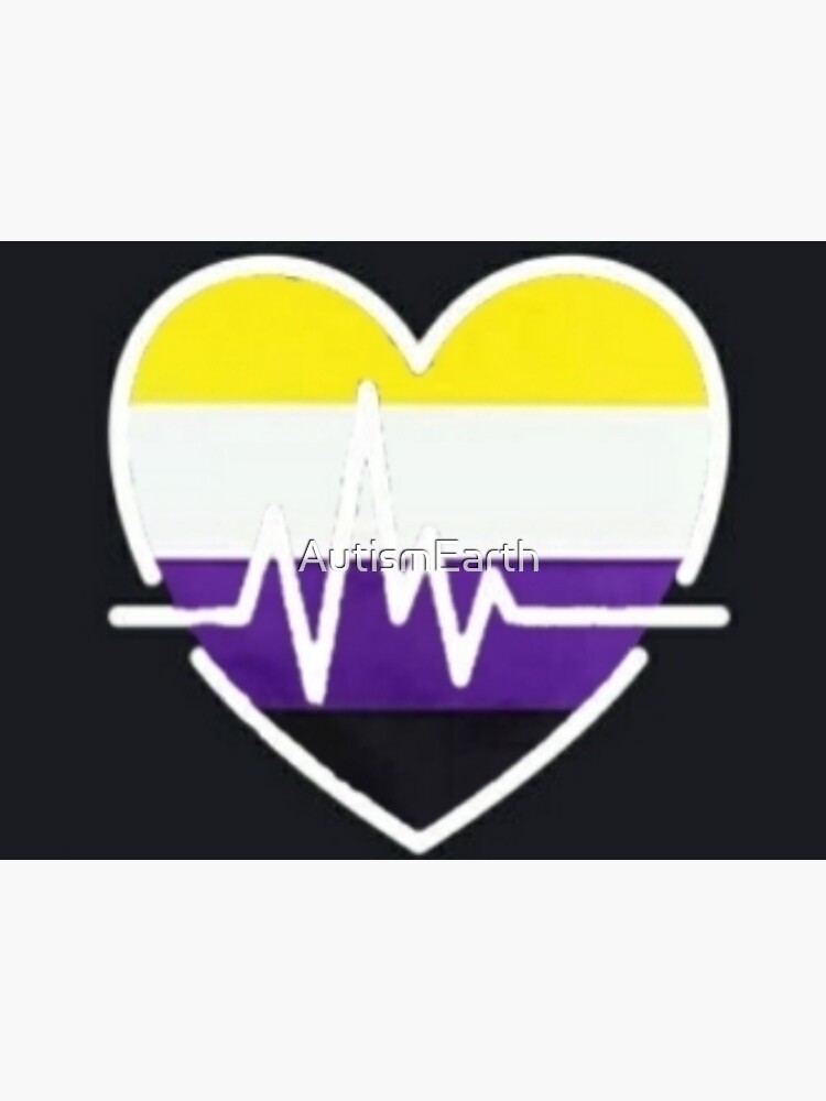 "LGBTQ Non Binary Love Heartbeat Pride" Sticker for Sale by AutismEarth ...