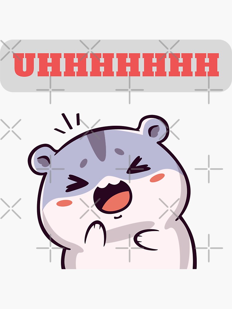 "uhhhhhhh" Sticker for Sale by halimaagshop | Redbubble