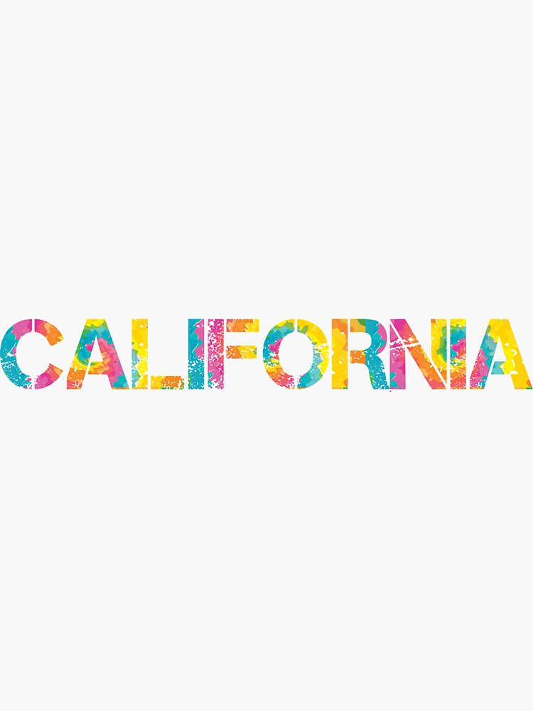 "CALIFORNIA Beatiful style letters with summer colors" Sticker for Sale ...