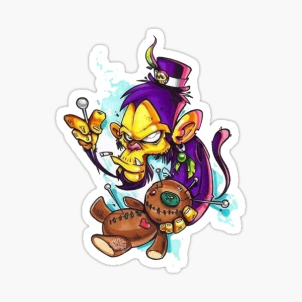 "Zombie Voodoo Monkey" Sticker for Sale by bizzleapparel | Redbubble