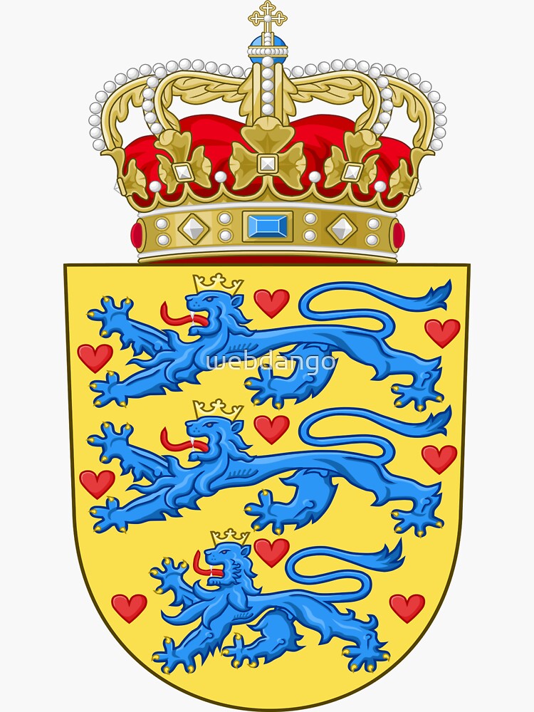 "Coat of Arms of Denmark, State Version - National Emblems" Sticker for ...