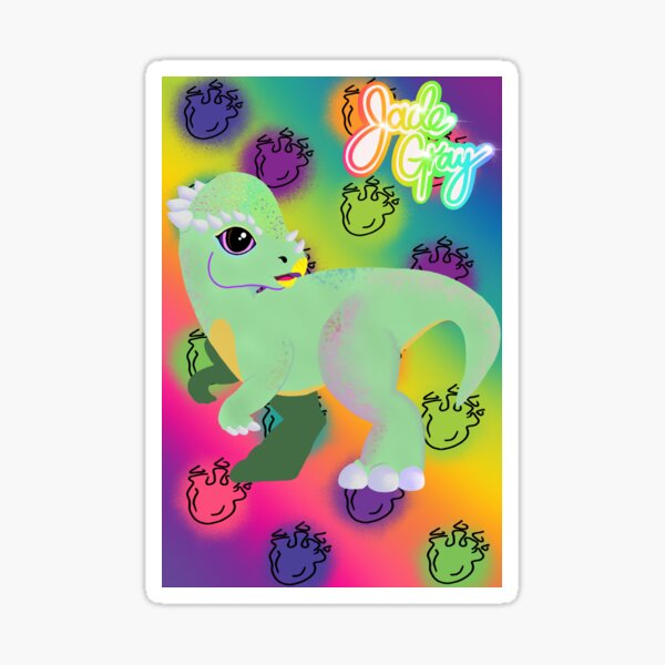"Patchy Pachycephalosaurus 2" Sticker for Sale by Jadegrayarts | Redbubble