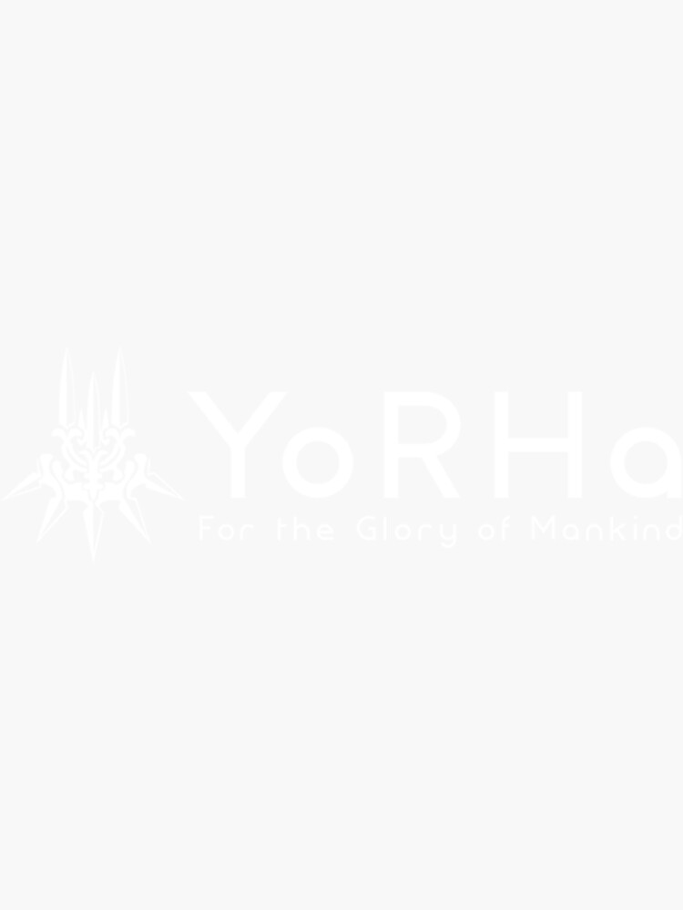 "YoRHa - White " Sticker for Sale by MauritKlein | Redbubble