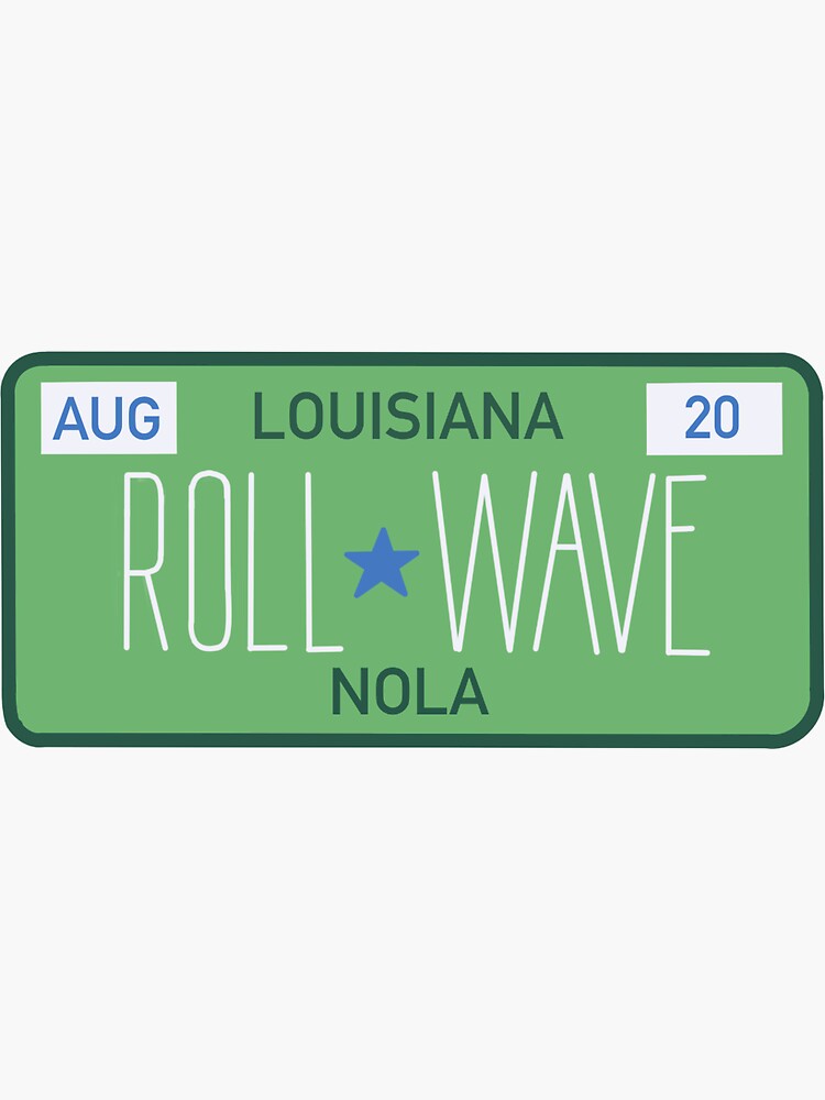 "Green Wave License Plate" Sticker for Sale by ev-grace | Redbubble