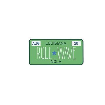 "Green Wave License Plate" Sticker for Sale by ev-grace | Redbubble