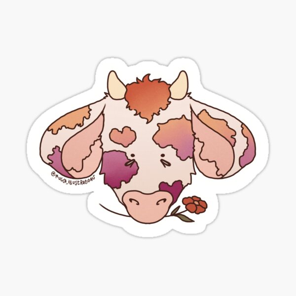 "Strawberry Peach Cow" Sticker for Sale by MuccaIllustrate | Redbubble
