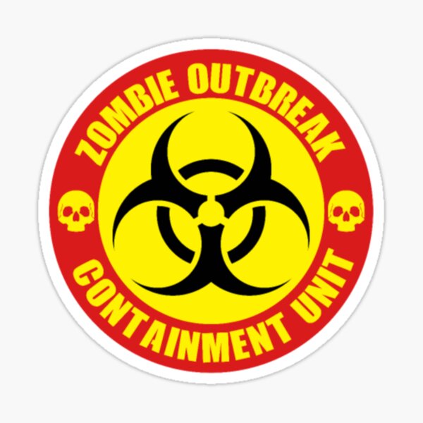 "Zombie outbreak containment unit Halloween" Sticker for Sale by ...