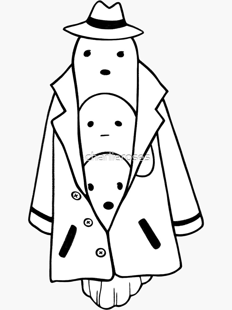 "3 Ghosts in a Trench Coat" Sticker for Sale by charlieroses | Redbubble