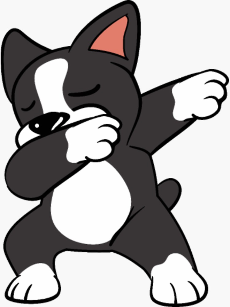 "Dabbing Dab Dancing Pets Dogs Boston Terrier" Sticker for Sale by ...