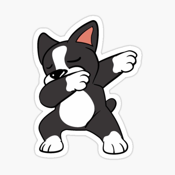 "Dabbing Dab Dancing Pets Dogs Boston Terrier" Sticker for Sale by ...