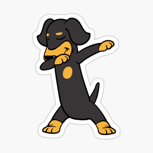 "Dabbing Dab Dancing Pets Dogs Dachshund" Sticker for Sale by Jandecors ...