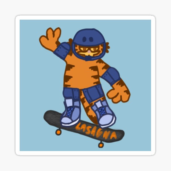 "Skater Garfield" Sticker for Sale by MarshysArt | Redbubble